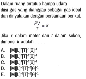 Dalam ruang tertutup hampa udara diisi gas yang dianggap ...