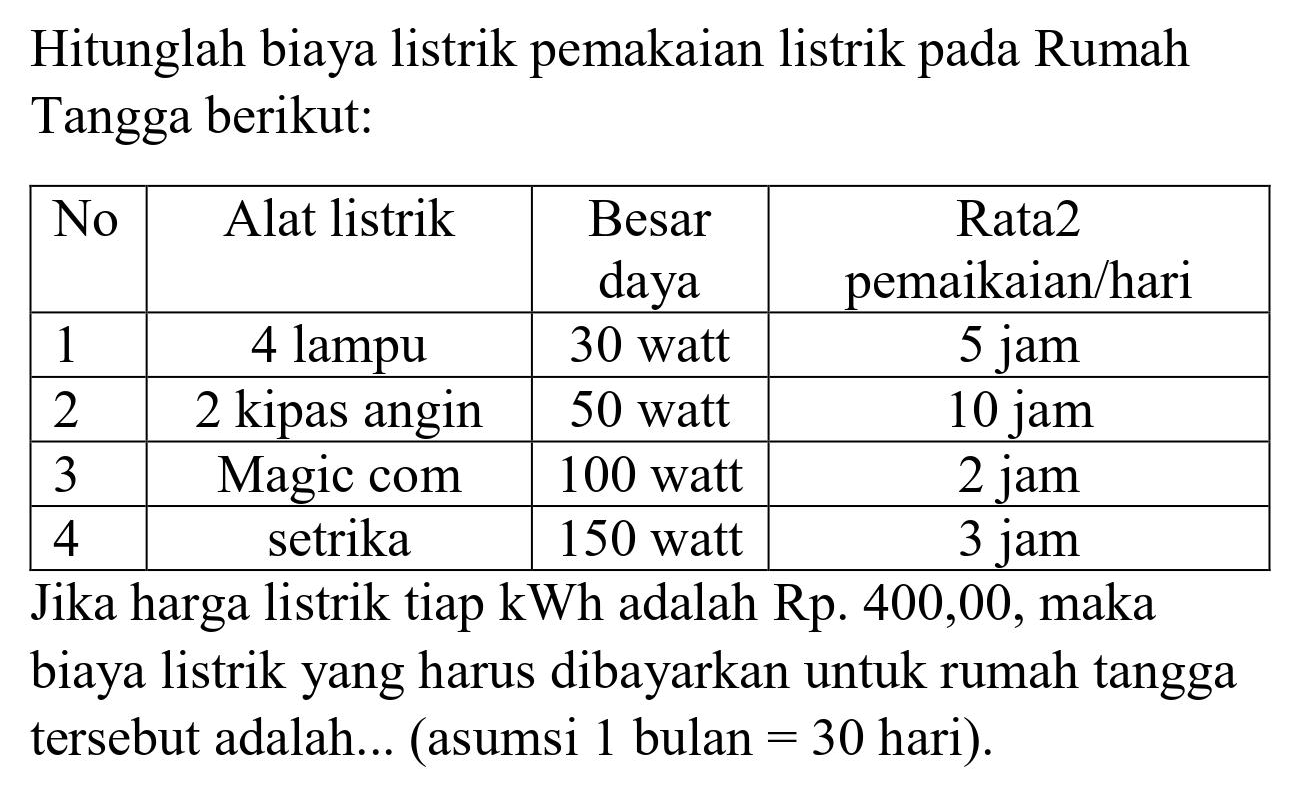 Menghitung Daya, Energi Dan Biaya Listrik Dalam Bulan, 59% OFF