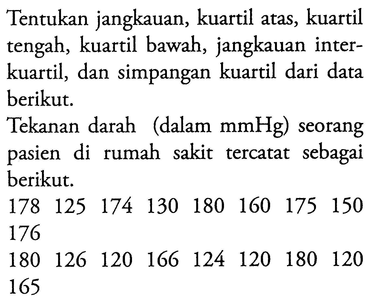 Contoh Ukuran Penyebaran Data Tunggal Statistika Soalan L