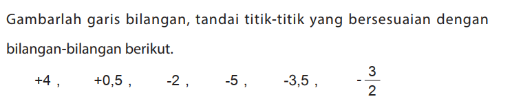Gambarlah garis bilangan, tandai titik-titik yang bersesu...