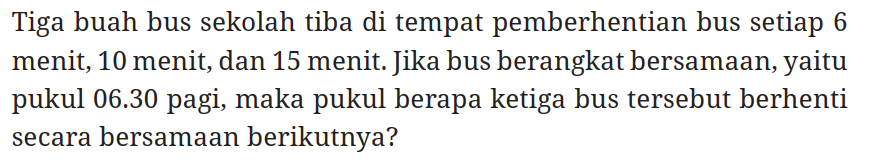 Tiga buah bus sekolah tiba di tempat pemberhentian bus se...