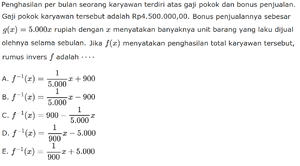 Penghasilan per bulan seorang karyawan terdiri atas gaji ...