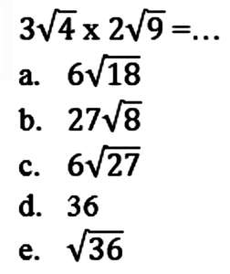 3 akar(4) x 2 akar(9)