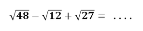 akar(48)-akar(12)+akar(27)=