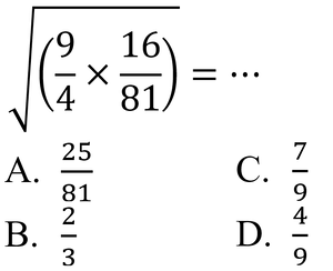 akar(((9)/(4) x (16)/(81)))=..