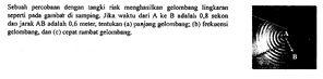 Sebuah percobaan dengan tangki riak menghasilkan gelomban...