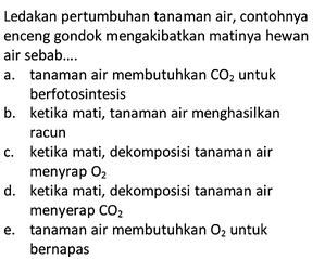 Ledakan pertumbuhan tanaman air, contohnya enceng gondok ...