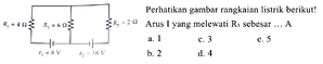 R1 = 4 Ohm R3 = 6 Ohm R2 = 2 Ohm epsilon1 = 8 V epsilon2...