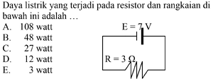 Daya listrik yang terjadi pada resistor dan rangkaian di ...