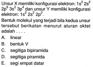 Unsur X memiliki konfigurasi elektron: 1s^2 2s^2 2p^6 3s^...