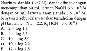 Natrium sianida (NaCN), dapat dibuat dengan mencampurkan ...
