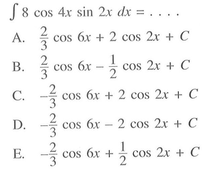 integral 8 cos 4x sin 2x dx=....