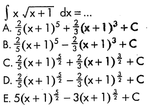 integral x akar(x+1) dx=....