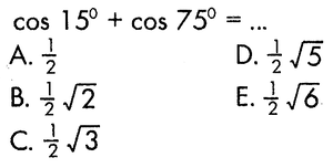cos 15 + cos 75