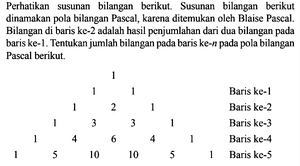 Perhatikan susunan bilangan berikut. Susunan bilangan ber...