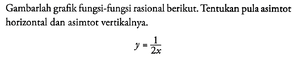Gambarlah grafik fungsi-fungsi rasional berikut. Tentukan...