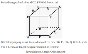 Perhatikan gambar kubus ABCD.EFGH di bawah ini. Diketahui...