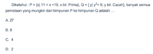 Diketahui P = {xl 11