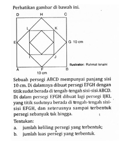 Perhatikan gambar di bawah ini. Sebuah persegi ABCD mempu...