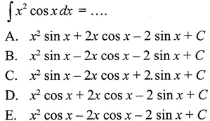 integral x^2 cos x dx
