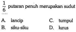 1/6 putaran penuh merupakan sudut