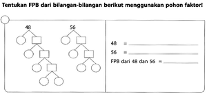 Tentukan FPB dari bilangan-bilangan berikut menggunakan p...