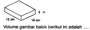 Volume gambar balok berikut ini adalah